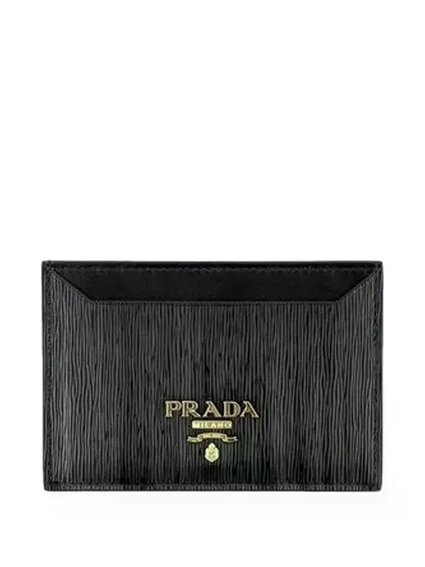 Prada Vitello Move Logo-plaque Calfskin Wallet - Black