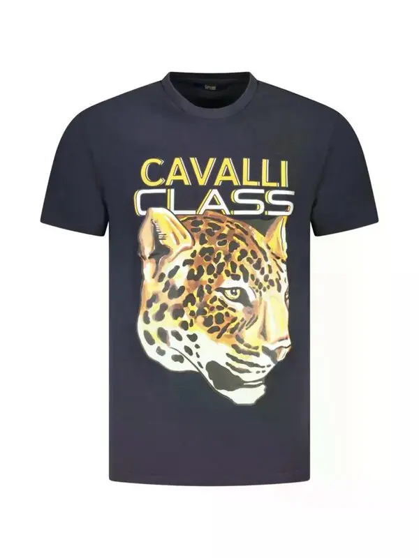 Roberto Cavalli Leopard-print T-shirt - Blue