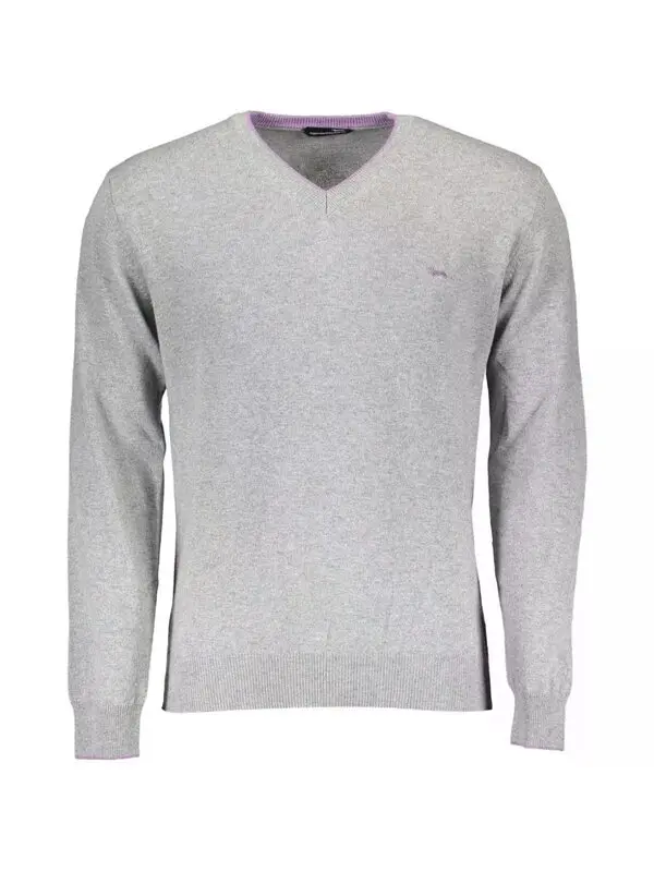 HARMONT & BLAINE V-neck Cotton Sweater - Grey