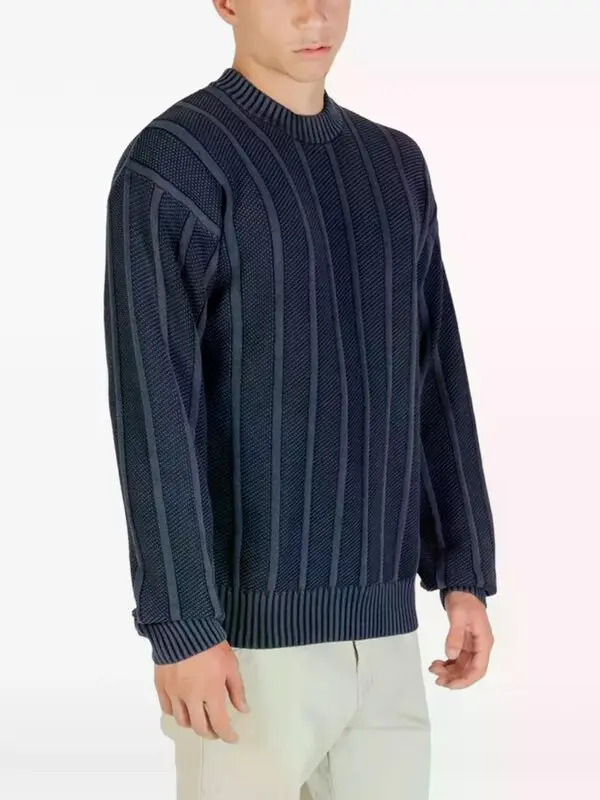 BOSS Vertical-stripe Textured-knit Sweater