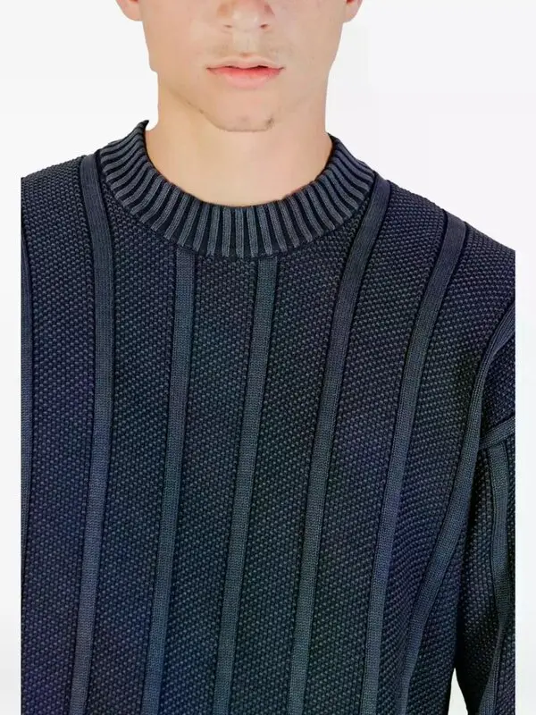 BOSS Vertical-stripe Textured-knit Sweater