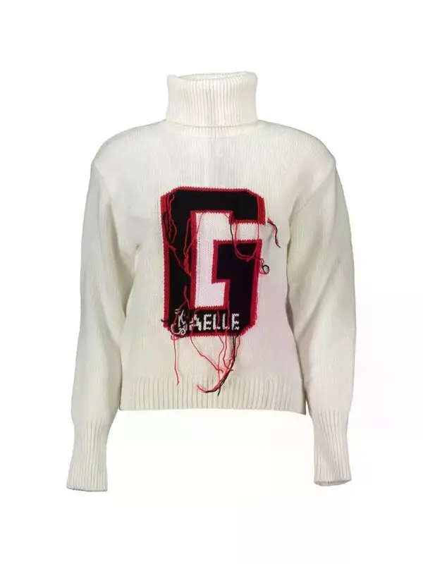 GAELLE Roll-neck Sweater - White