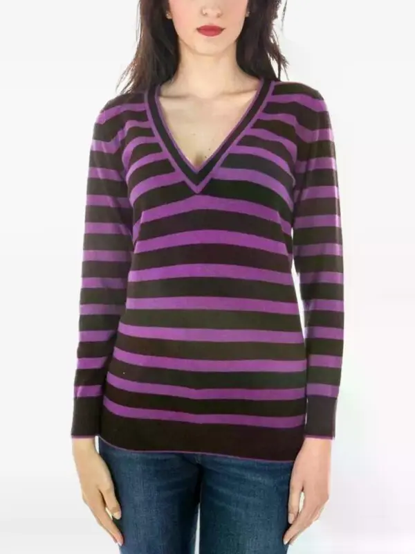 Fred Perry Striped V-neck Sweater