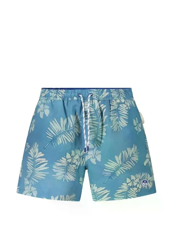 NORTH SAILS Leaf-print Swim Shorts - Blue