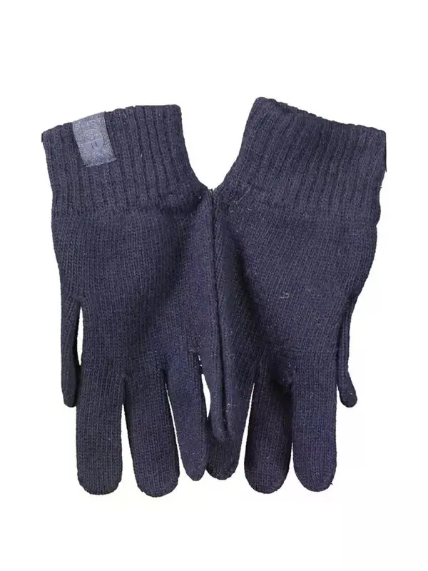 NORTH SAILS Ribbed-knit Gloves With Logo Patch - Blue