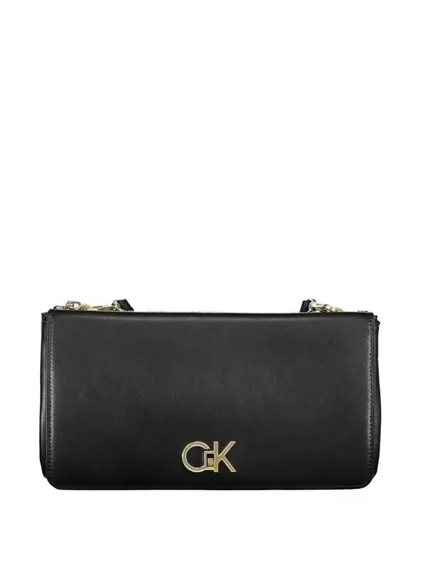 Calvin Klein Chain-strap Crossbody Bag With Logo Plaque - Black