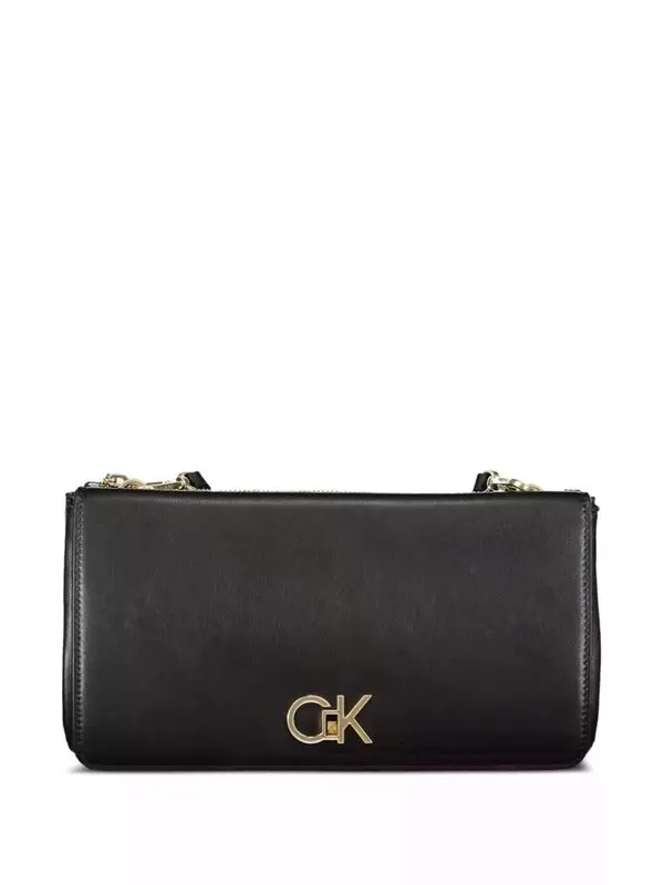 Calvin Klein Chain-strap Crossbody Bag With Logo Plaque - Black