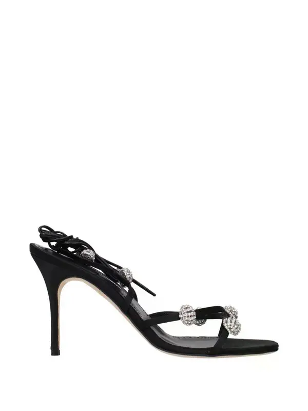 Manolo Blahnik Elsaka Crystal-embellished Sandals - Black
