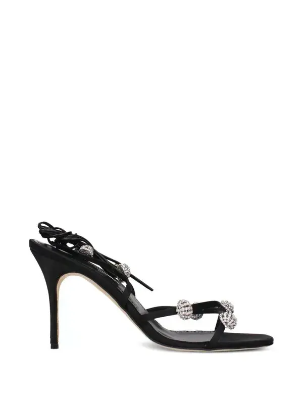 Manolo Blahnik Elsaka Crystal-embellished Sandals - Black