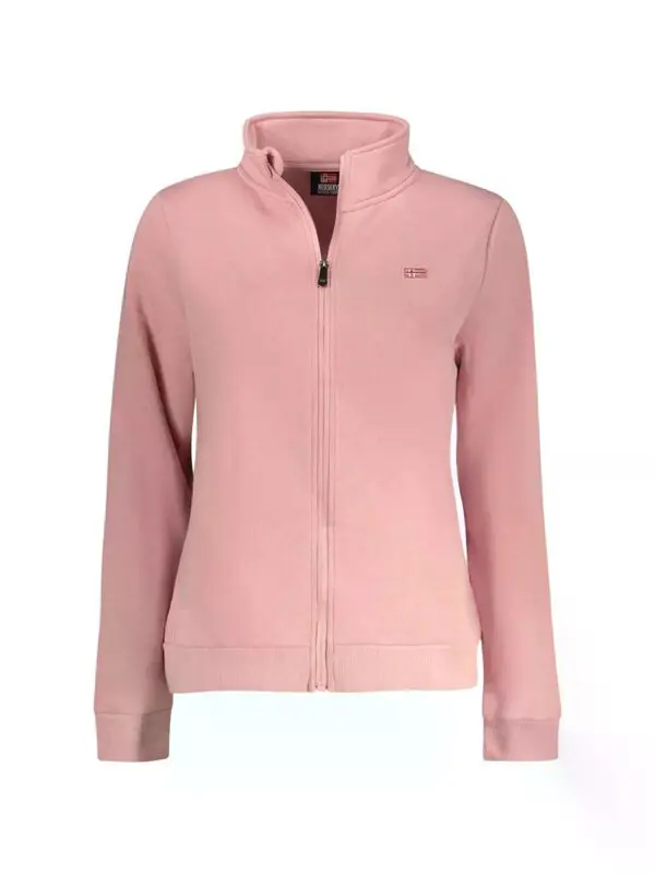 NORWEGIAN RAIN Zip-up High-neck Sweater - Pink