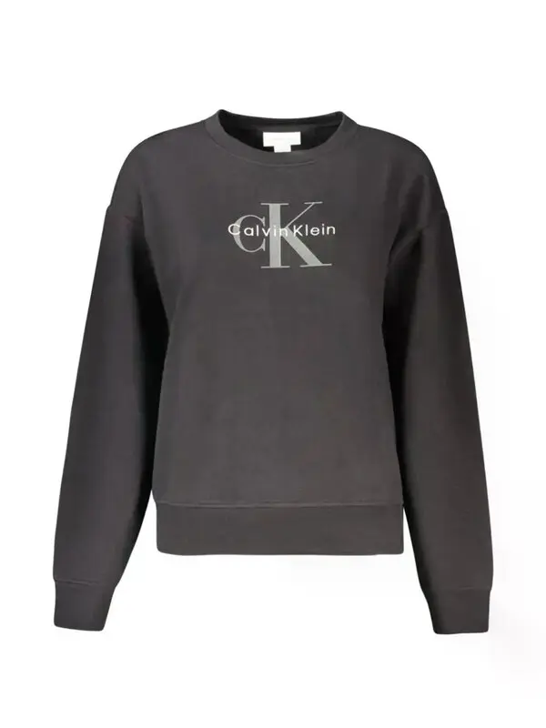 Calvin Klein Logo-print Crew-neck Sweatshirt - Black