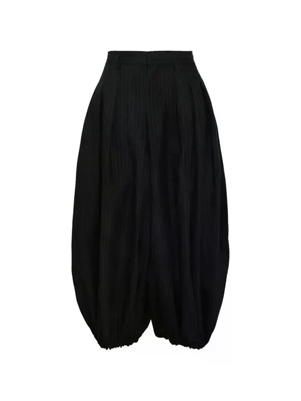 Comme Des Garçons Pinstripe Pleated Trousers - Black