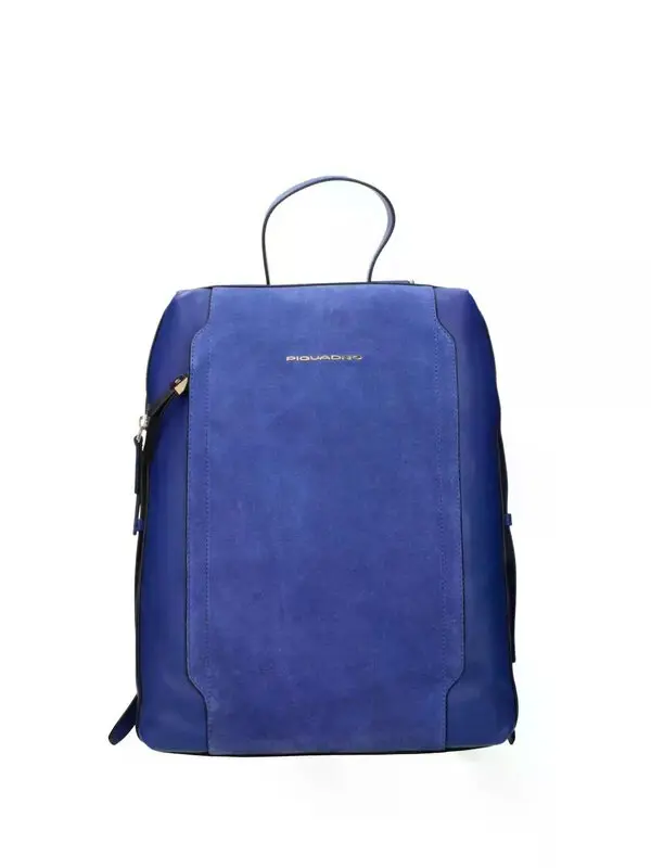 PIQUADRO Leather Suede-panelled Backpack - Blue