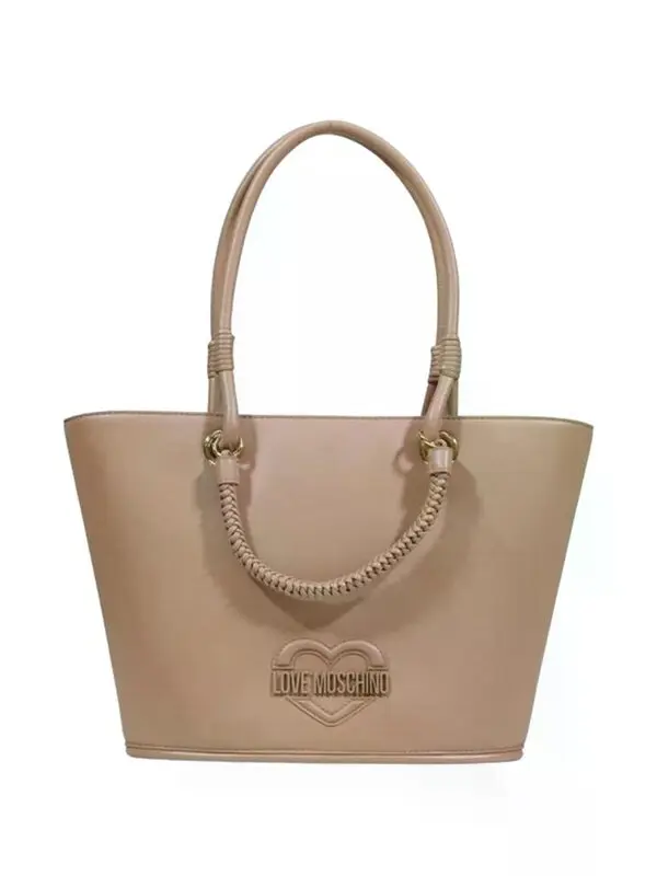 Moschino Heart Logo-plaque Tote Bag - Neutrals