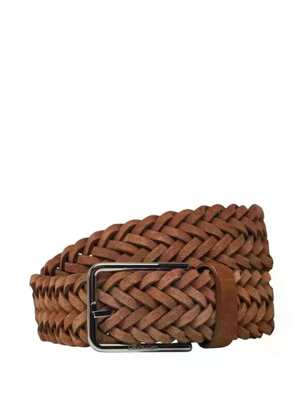 Calvin Klein Braided Leather Belt - Brown