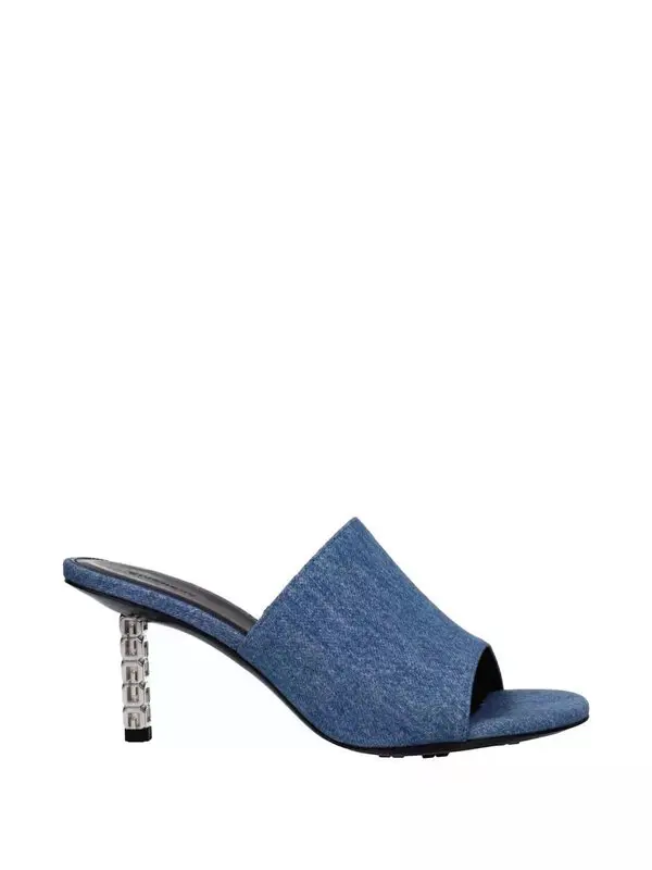 Givenchy G Cube Chain Denim Sandals - Blue