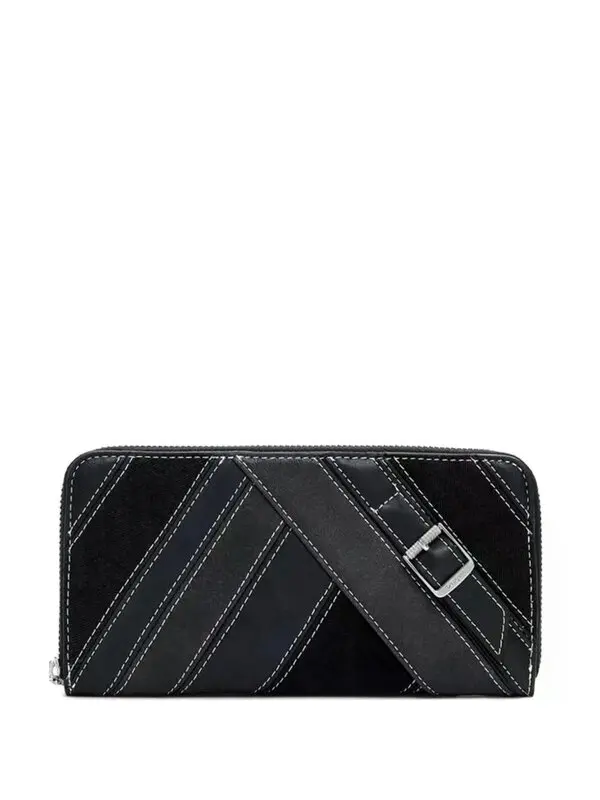 Desigual Buckle-detail Stitched Wallet - Black