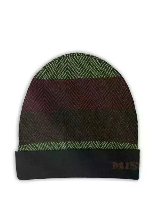 Missoni Chevron-knit Beanie - Green