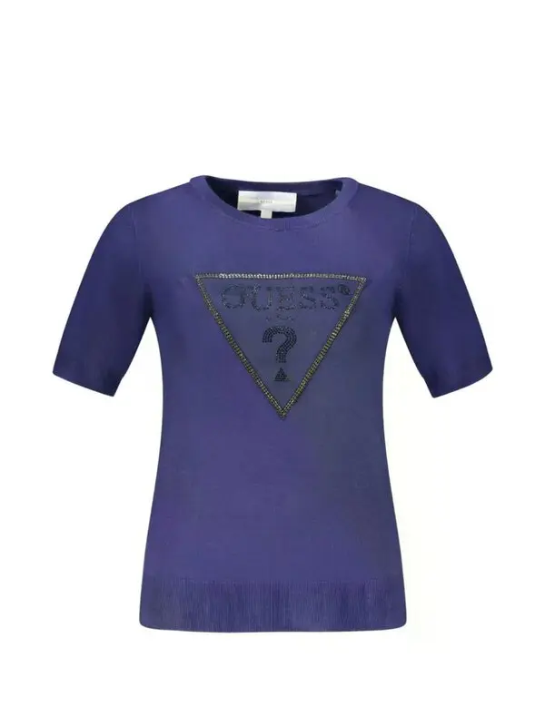 Guess Crew-neck Short Sleeve Sweater - Purple