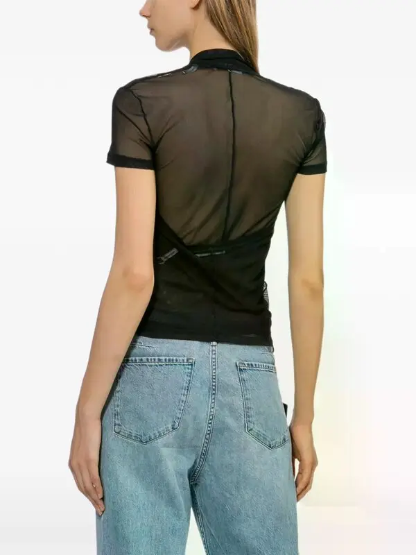 Helmut Lang See-through Short-sleeve Top