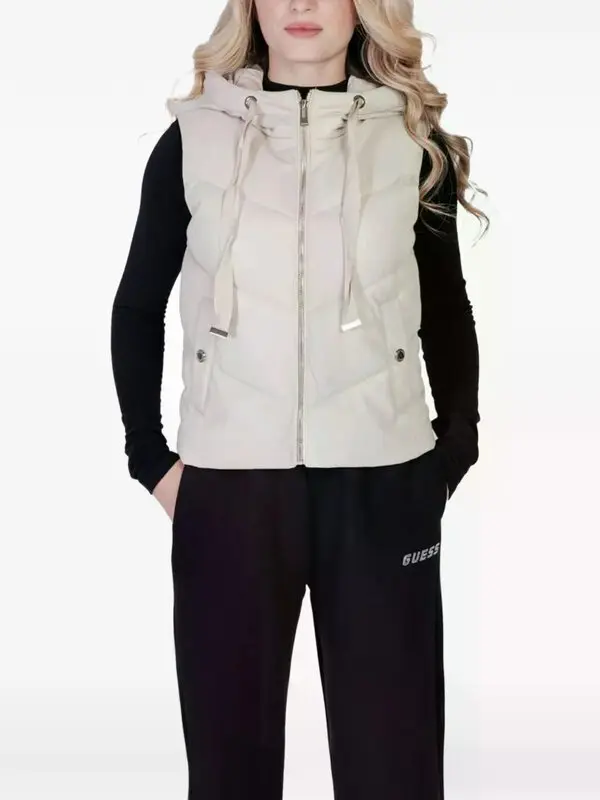 MORGAN Quilted Hooded Jacket - Neutrals