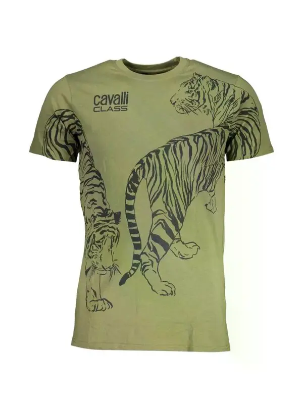 Roberto Cavalli Tiger-print T-shirt - Green