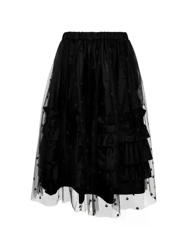 Comme Des Garçons Flower Pattern Skirt - Black