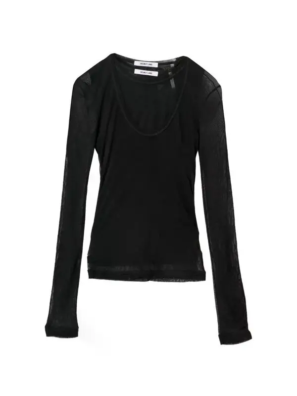 Helmut Lang Layered See-through Top - Black