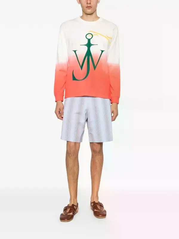 JW Anderson Dip Dye Anchor Long-sleeve T-shirt - Orange