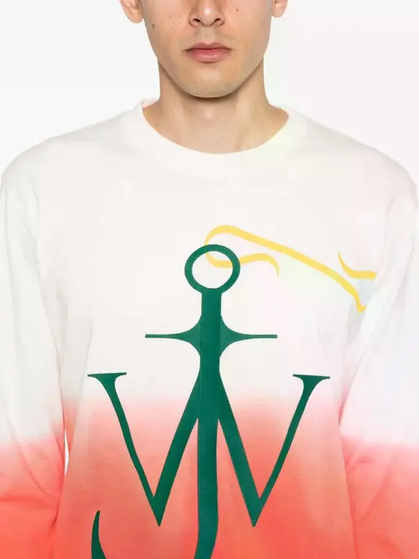 JW Anderson Dip Dye Anchor Long-sleeve T-shirt - Orange