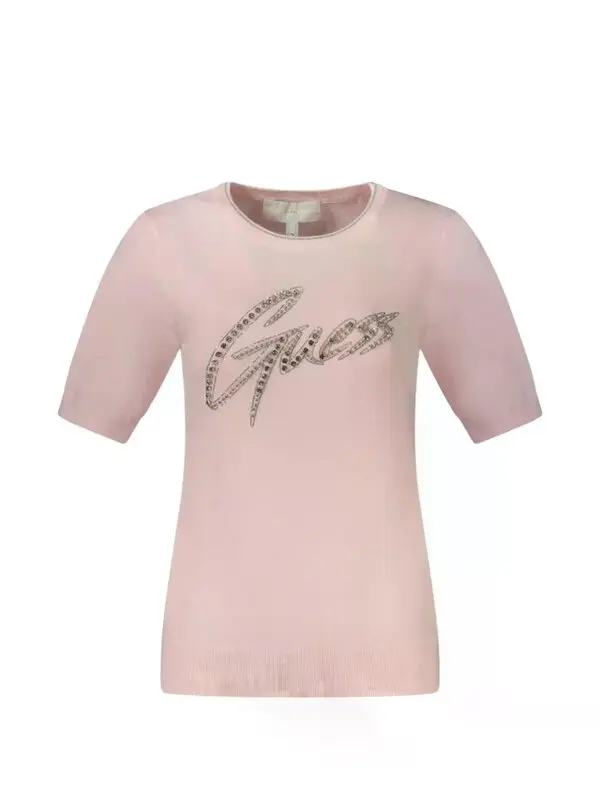 Guess Logo-embroidered Sweater - Pink