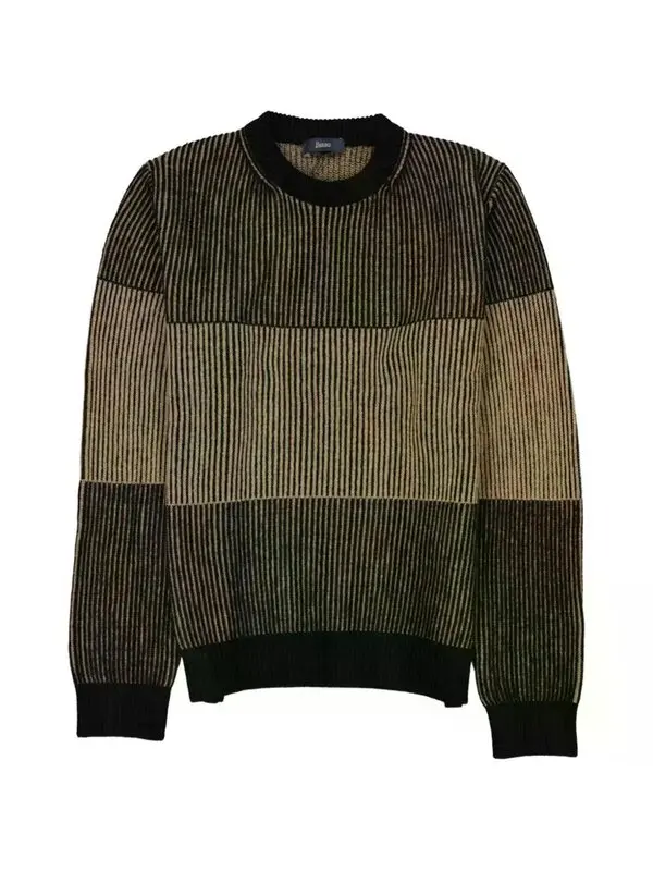 Herno Vertical-stripe Colour-block Sweater - Blue