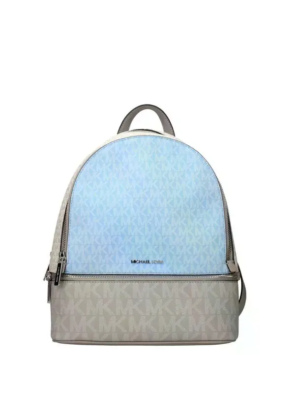 Michael Kors Monogram-pattern Panelled Backpack - Blue