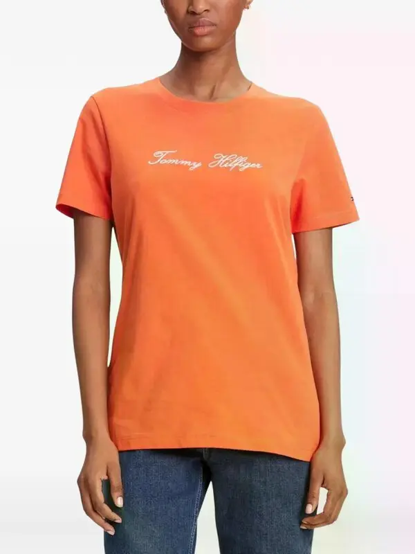 Tommy Hilfiger Logo-embroidered T-shirt - Orange