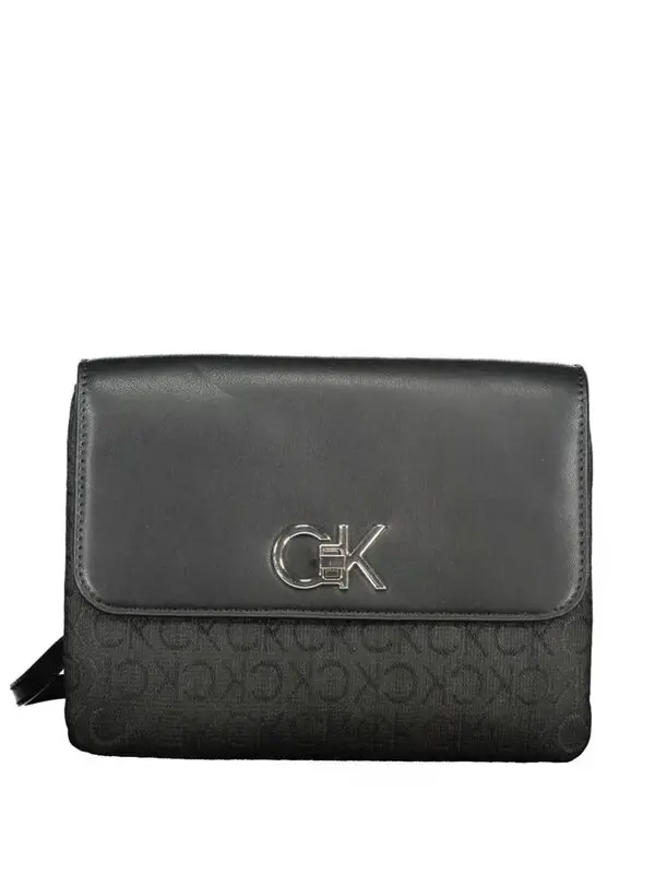 Calvin Klein Monogram Flap Crossbody Bag - Black