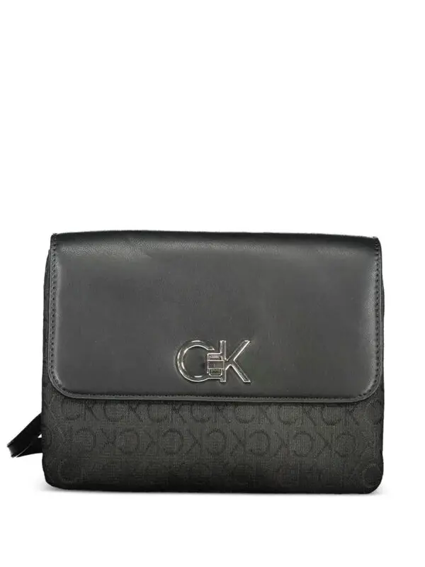 Calvin Klein Monogram Flap Crossbody Bag - Black