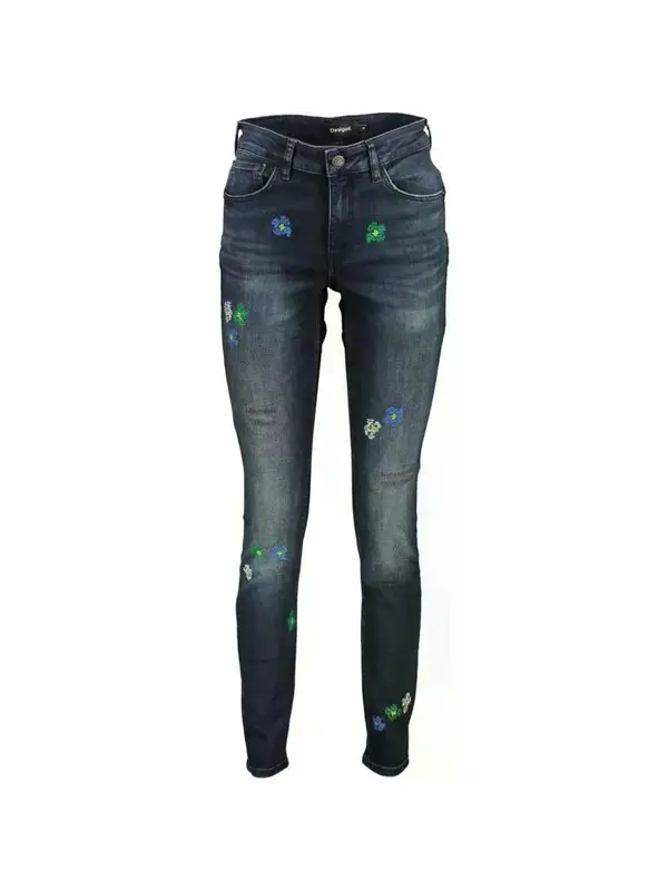Desigual Embroidered Skinny Jeans - Blue
