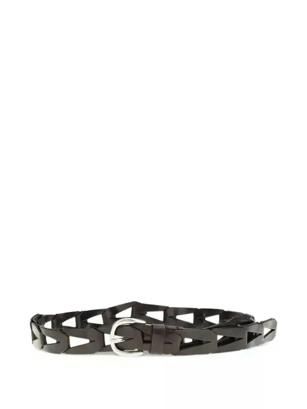 P.a.r.o.s.h Braided Cutout Leather Belt - Black