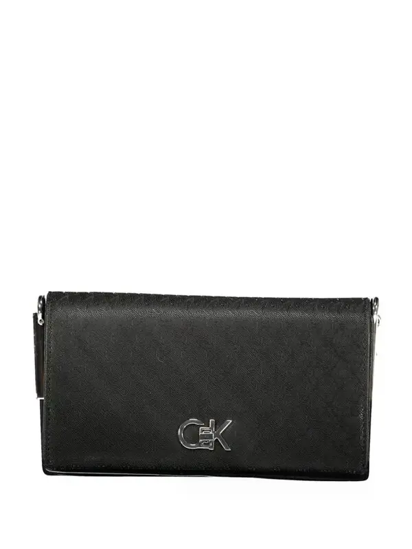 Calvin Klein Monogram-pattern Logo-plaque Cross Body Bag - Black