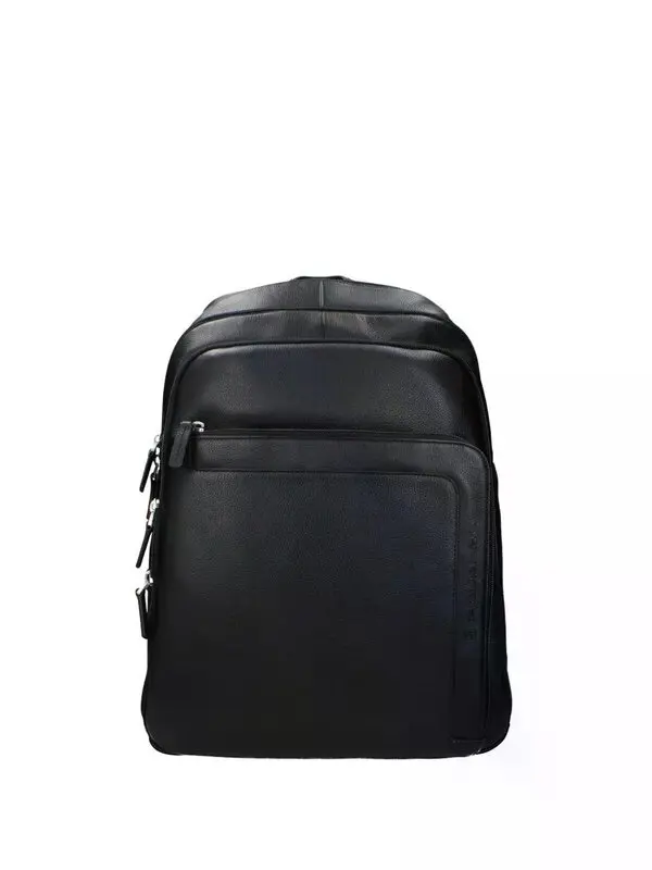 PIQUADRO Leather Backpack - Black