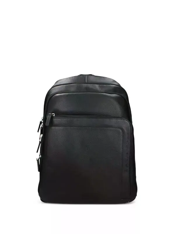 PIQUADRO Leather Backpack - Black