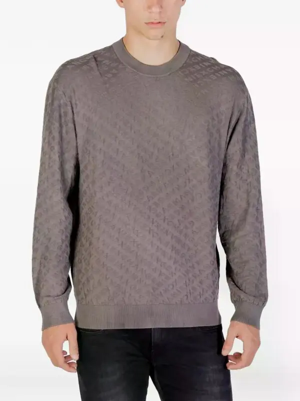 Armani Exchange Logo-patterned Sweatshirt - Grey
