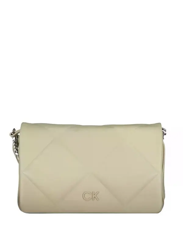 Calvin Klein Quilted Shoulder Bag With Logo - Neutrals
