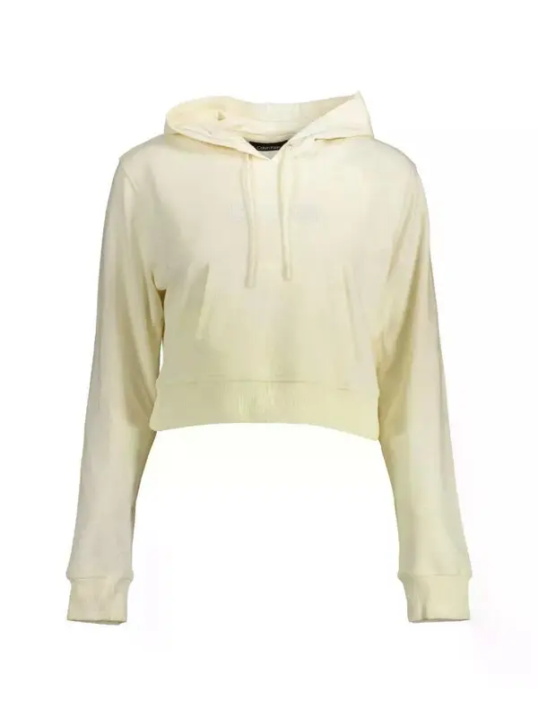 Calvin Klein Cropped Logo-print Hoodie - Neutrals