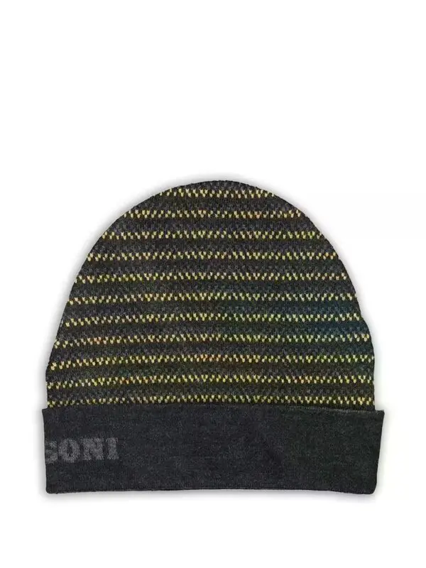 Missoni Striped Wool Beanie - Black