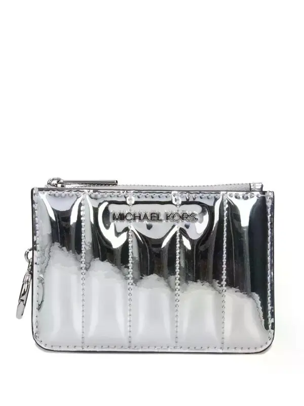 Michael Kors Quilted Metallic-finish Wallet - Silver
