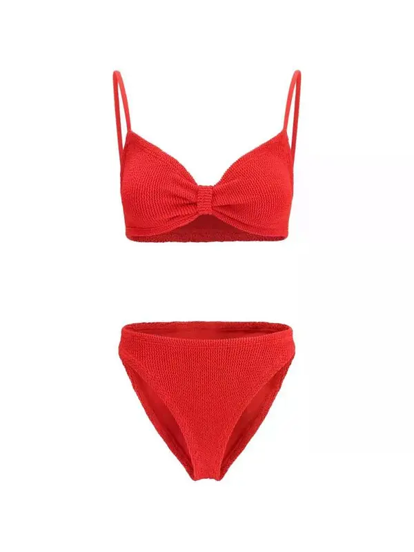 Hunza G Alicia Crinkle-effect Bikini - Red