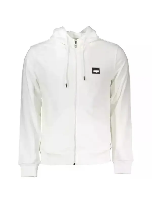 Roberto Cavalli Logo Patch Zip-up Hoodie - White