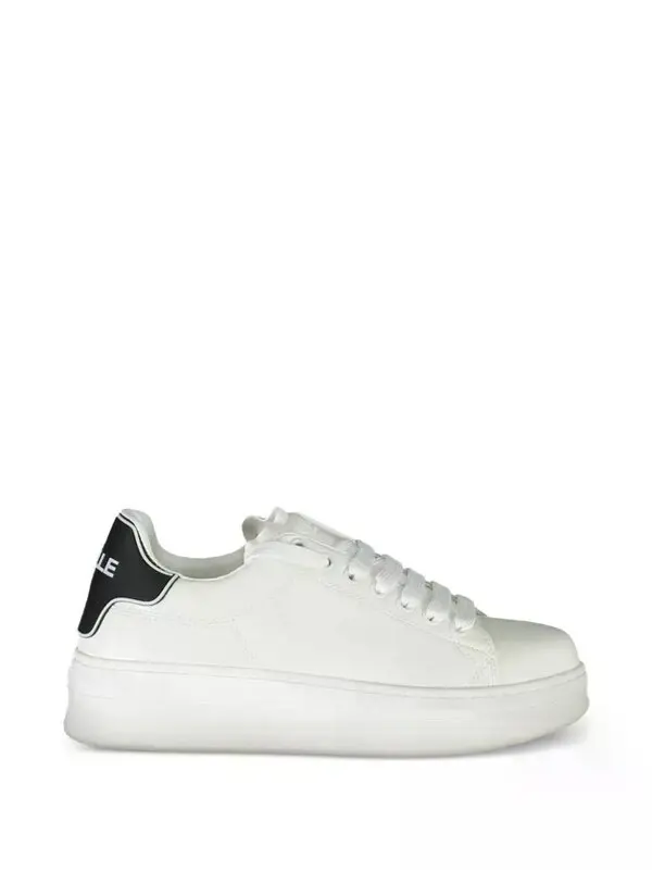 GAELLE Platform Lace-up Sneakers - White