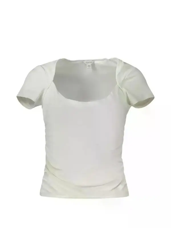 Guess Ruched Square-neck T-shirt - White